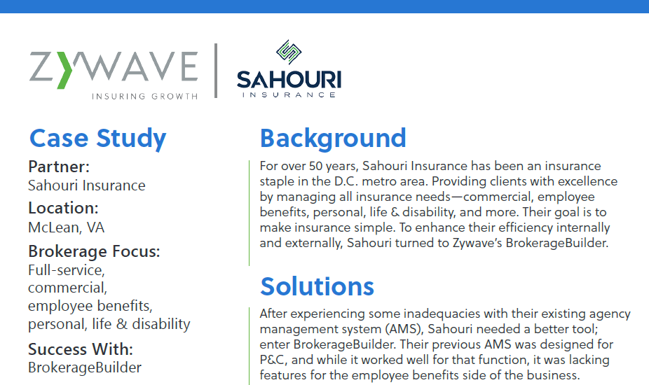 Sahouri Insurance Case Study - Zywave