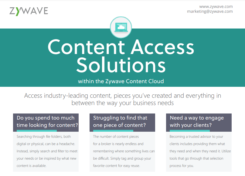 Content Access Solutions Info Sheet - Zywave