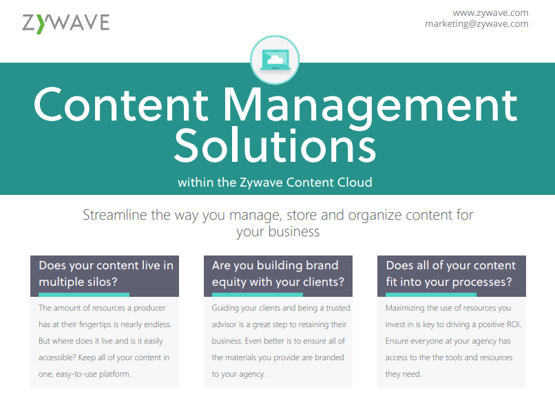 Content Management Solutions Info Sheet - Zywave