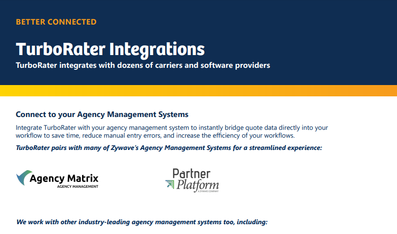 TurboRater Integrations Info Sheet - Zywave