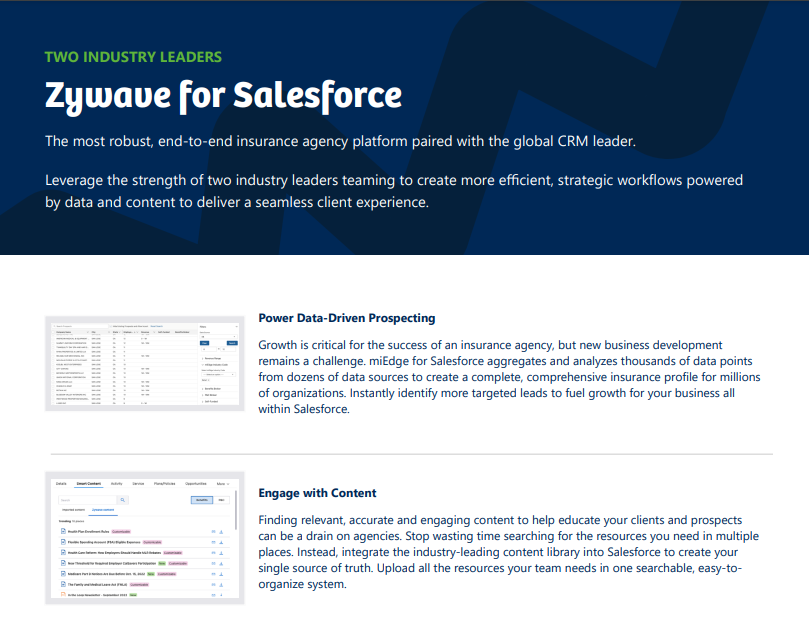 Zywave for Salesforce Info Sheet - Zywave