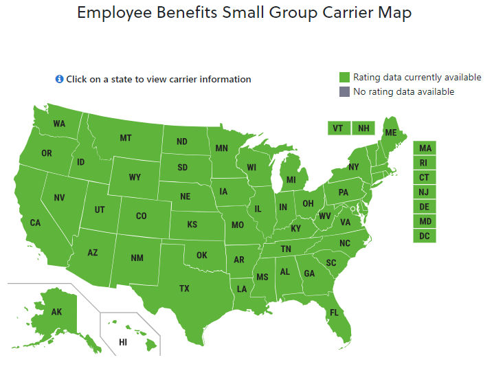 Employee Benefits Small Group Carrier Map - Zywave